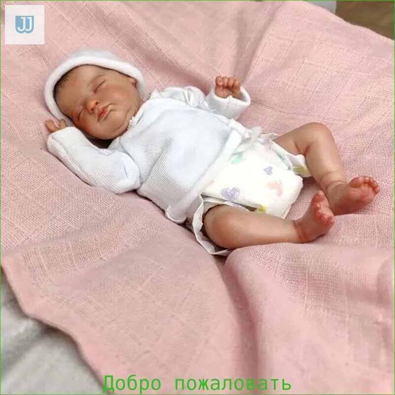 26 см мини силиконовая кукла Реборн, тканевое тело, кукла для девочки