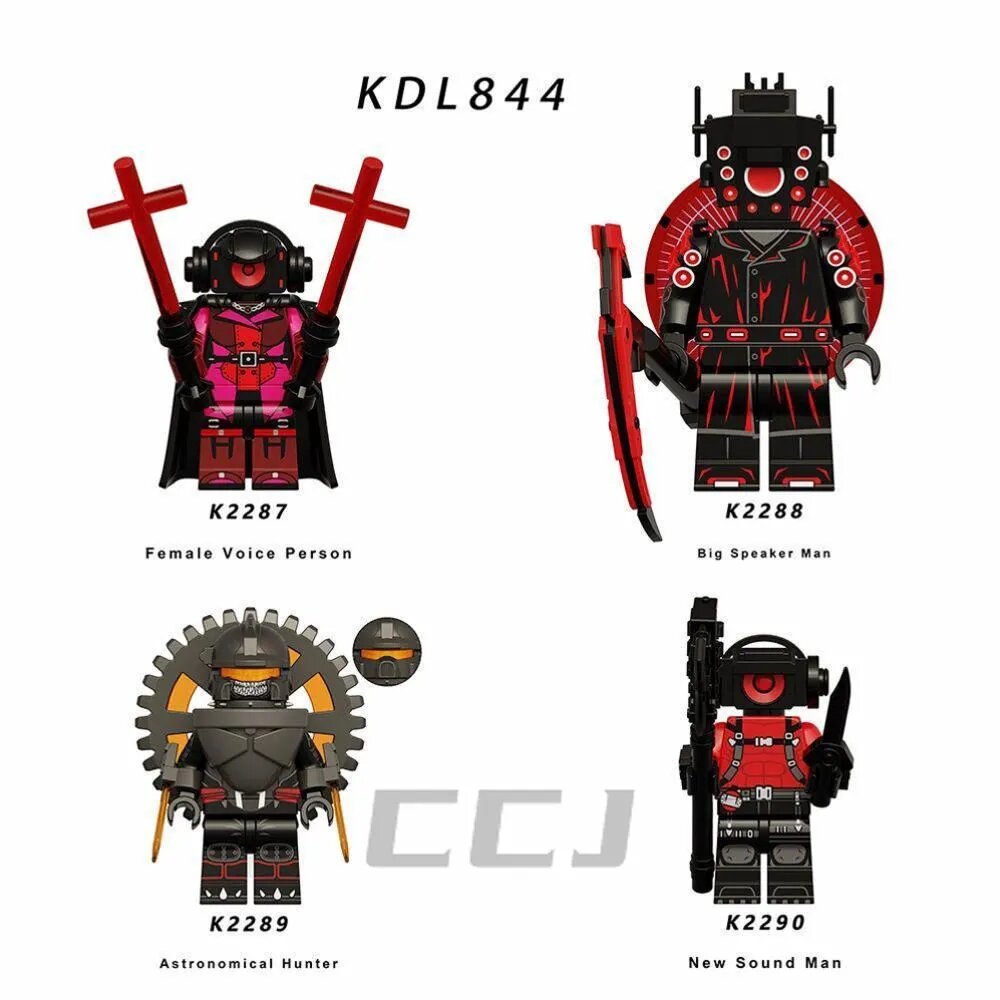 Конструктор KDL844 набор фигурок K2287, K2288, K2289, K2290 из пластика для мальчиков, тематика Among Us, 51-150 деталей
