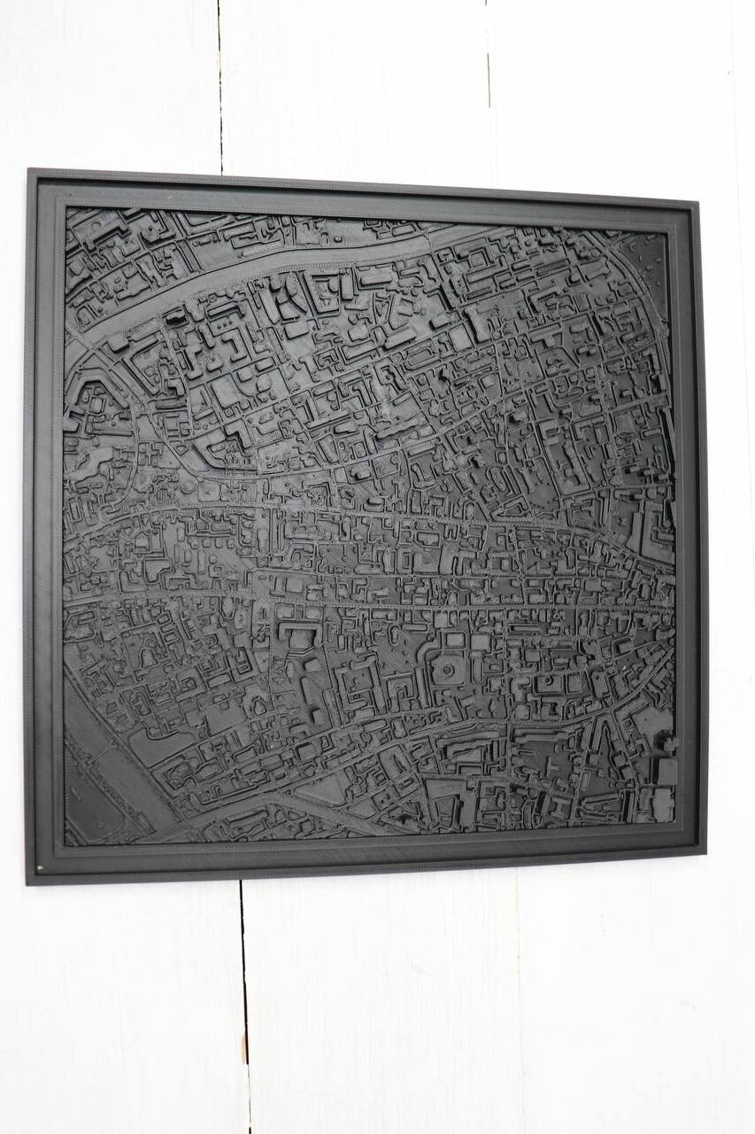 Картина город 3D Москва Замоскворечье 24х24см настенная, черный