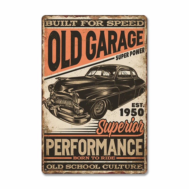 Металлический плакат "Old Garage" 20x30 см, цвет 15