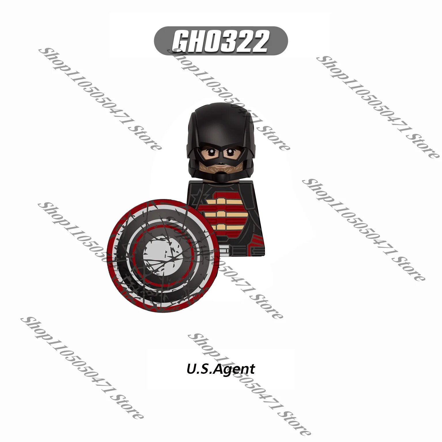 Мини-фигурка U.S.Agent, Черный, GH0322