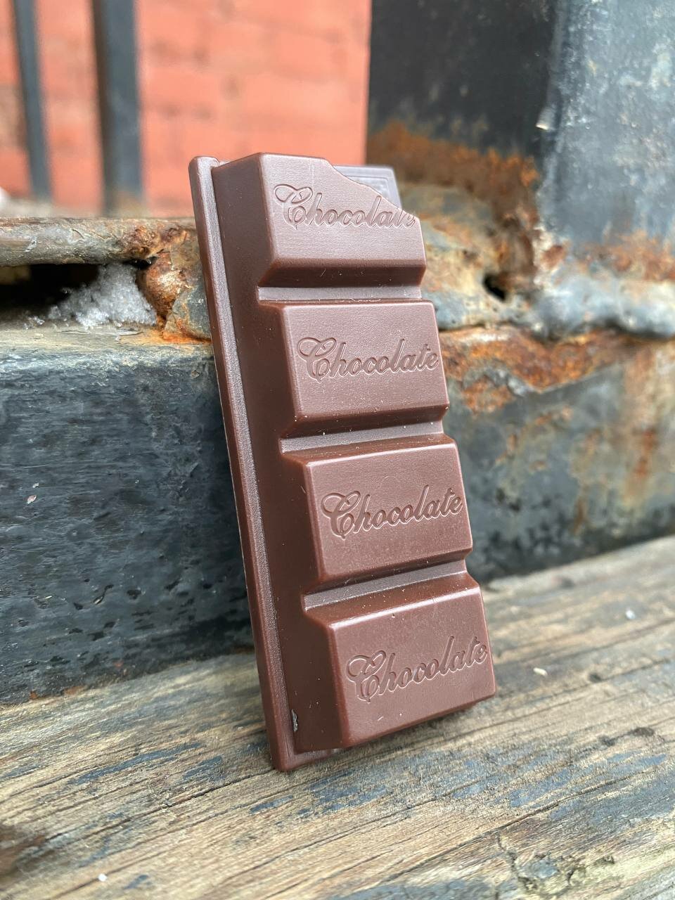 Газовая зажигалка в виде шоколадки Chocolate без газа, коричневая, пьезоподжиг