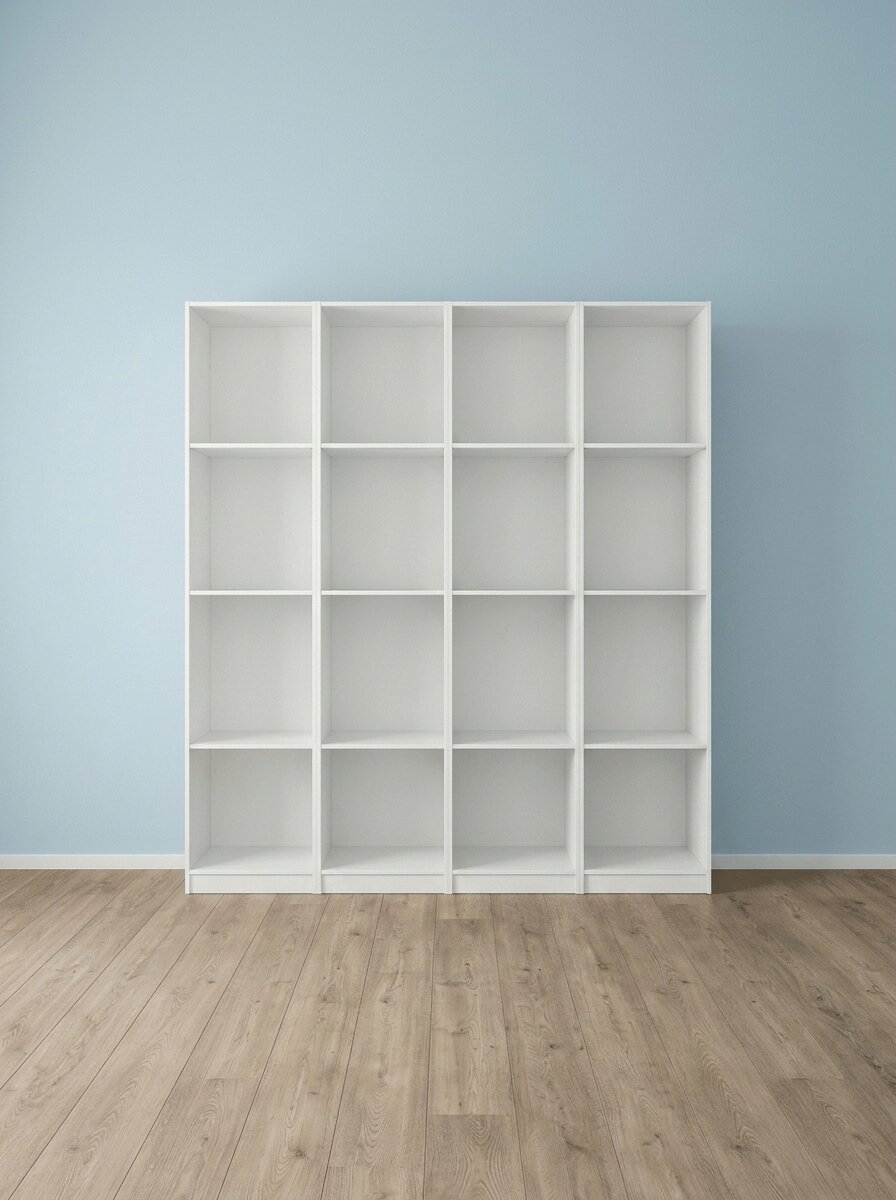 Стеллаж икеа "KLEPPSTAD", 160 см x 176 см x 55 см, белый цвет, 12 полок