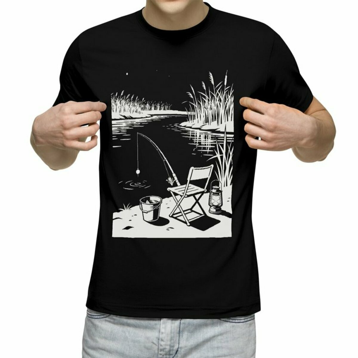 Мужская футболка «тихая охота» (черный, S)