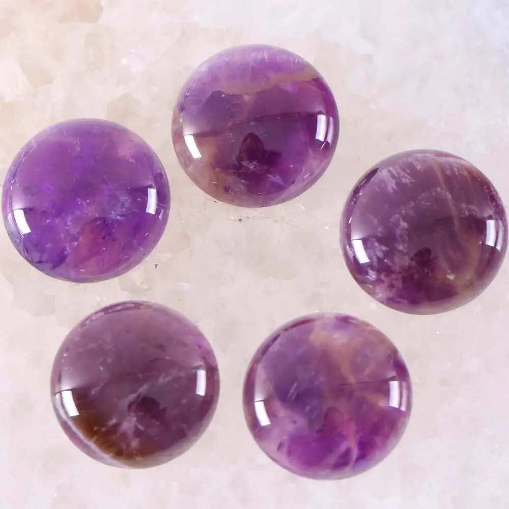 Кабошоны из камня BUYERSHOME 20 мм, 5 шт. Фиолетовый, Amethyst