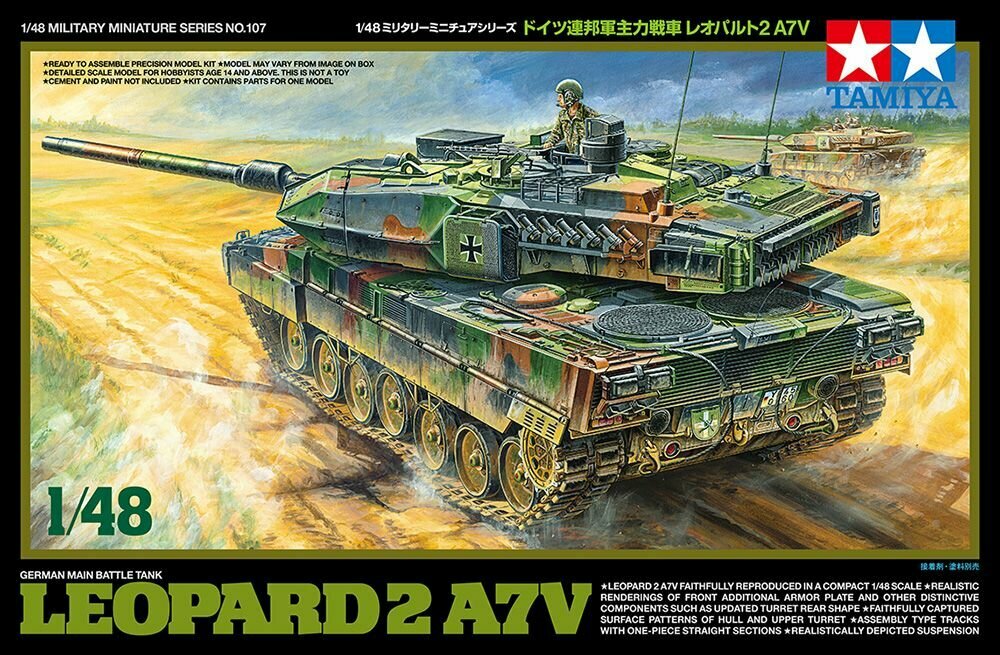 Tamiya 32607 1/48 Немецкий главный боевой танк Leopard 2 A7V сборка модели комплекта