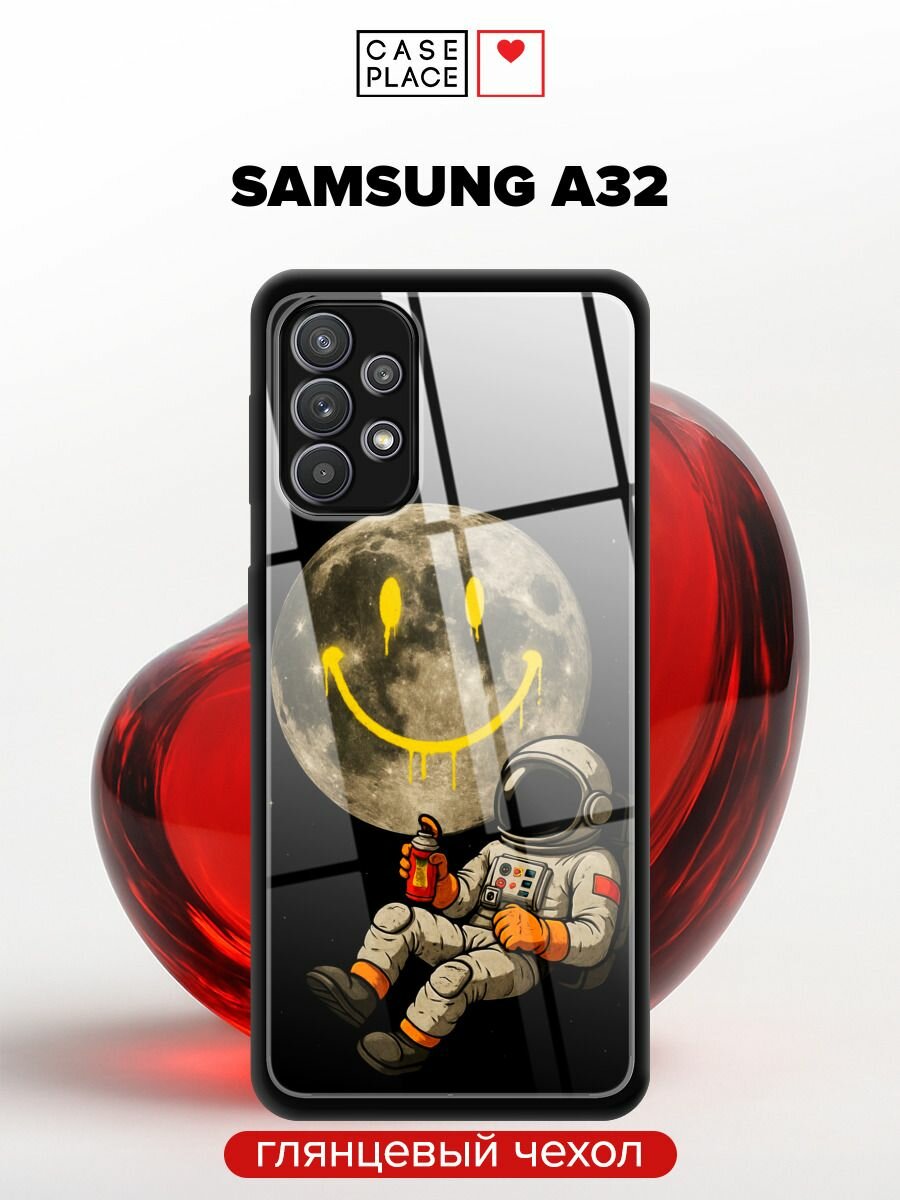 Чехол на Samsung Galaxy A32 / Самсунг Галакси А32 с принтом "Граффити на луне"