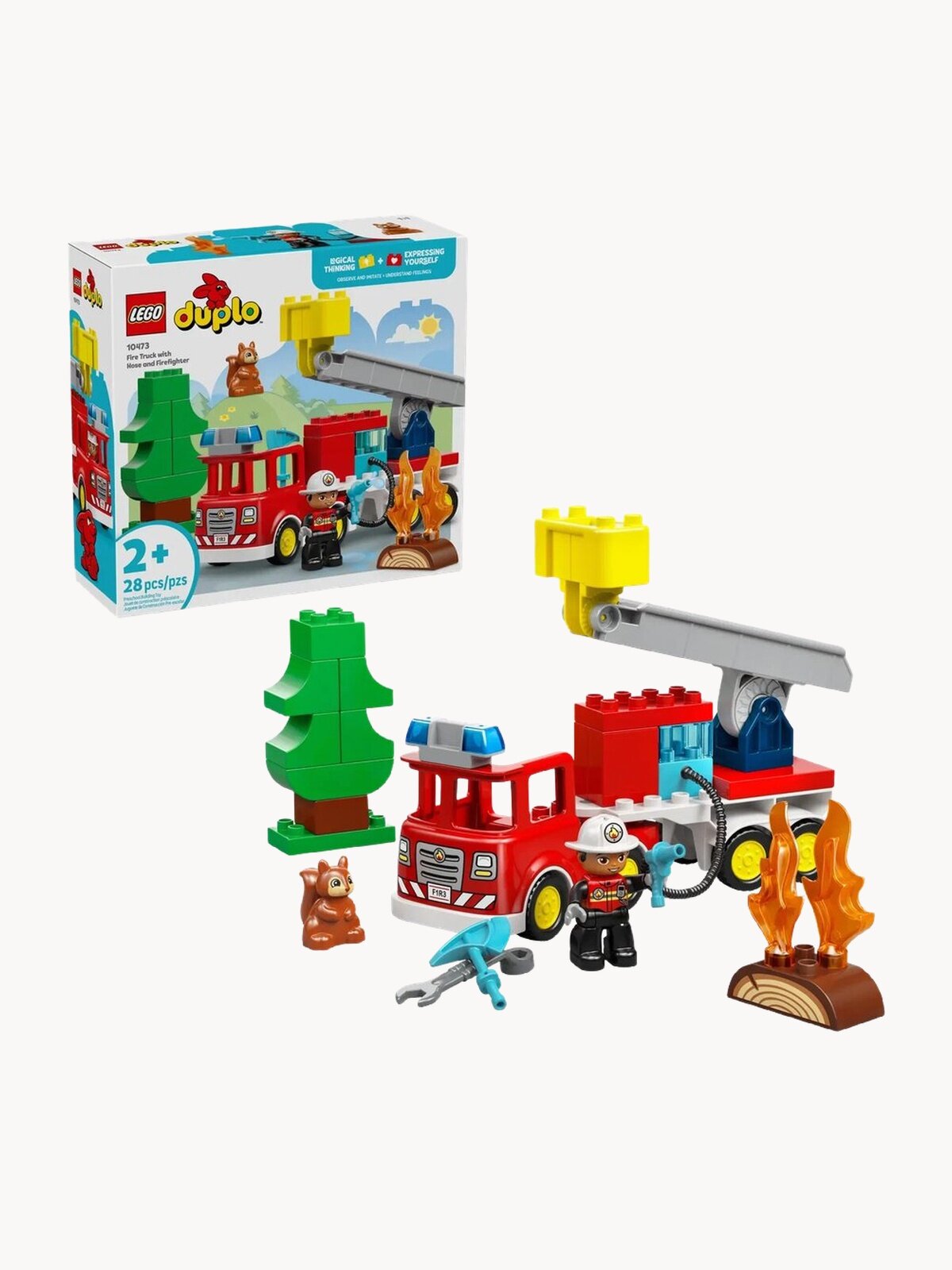 Конструктор LEGO DUPLO 10473 Пожарная машина с шлангом и пожарным, 28 дет.