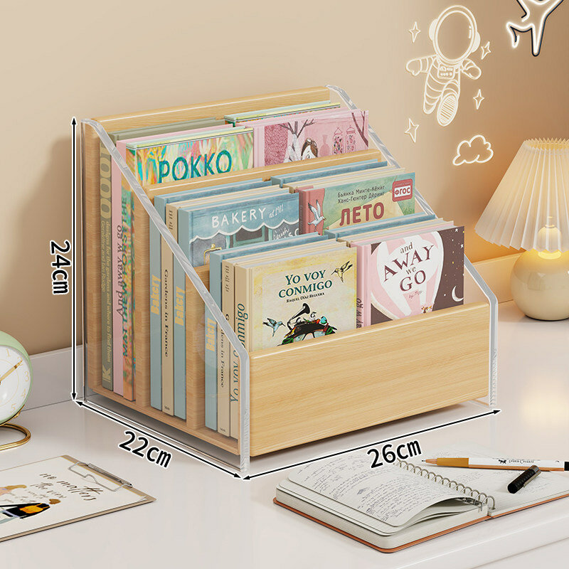 Детская настольная книжная полка, стеллаж для хранения книжек с картинками, ящик для хранения детских книг, подставка для чтения, органайзер для стола, простая подставка для книг.