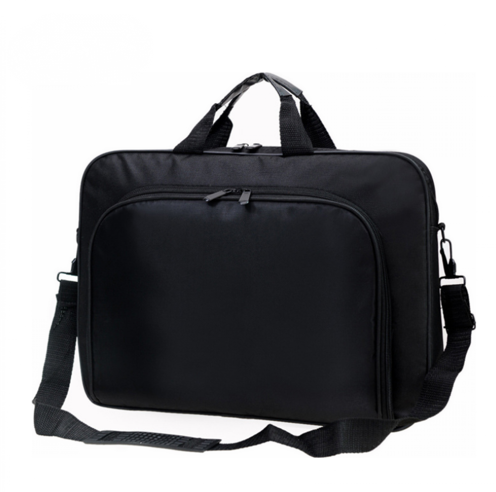 Сумка-портфель MyPads M01 из влагозащитной ткани Оксфорд для ноутбуков 13.3–15 дюймов с ремнём и большим карманом черная