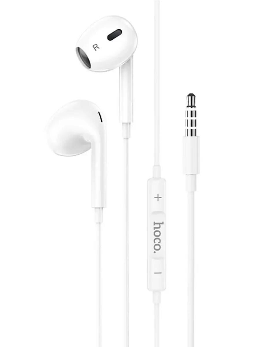 Наушники проводные с микрофоном Hoco M101 Max, вкладыши, цвет белый