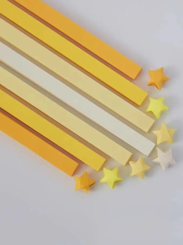 Готовые бумажные звёздочки счастливчики, разноцветные складные звезды для пожеланий, DIY декор и подарки ручной работы