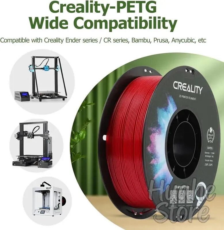 Пластик для 3D-принтера Creality PETG красный (Red) для 3D принтеров, 1 кг