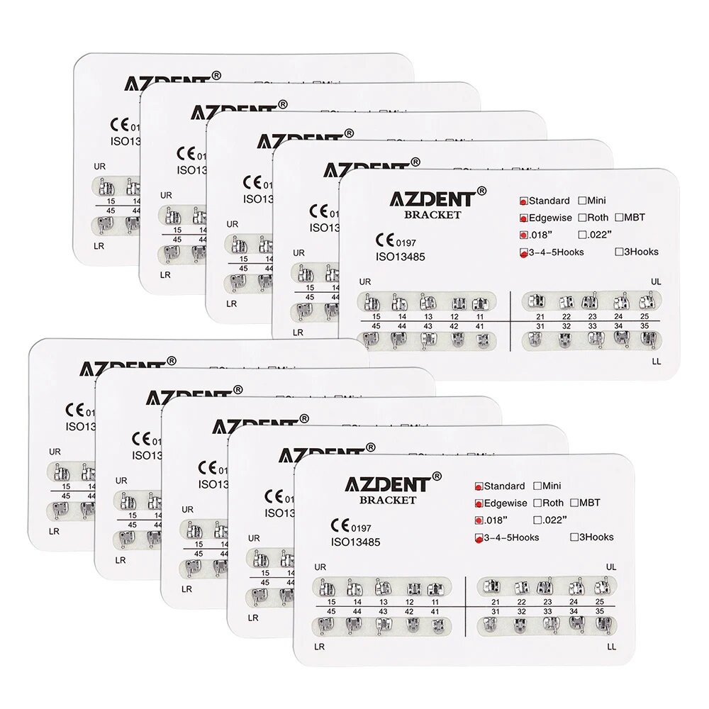 Металлические брекеты AZDENT Roth MBT Edgewise 018 SD Edge