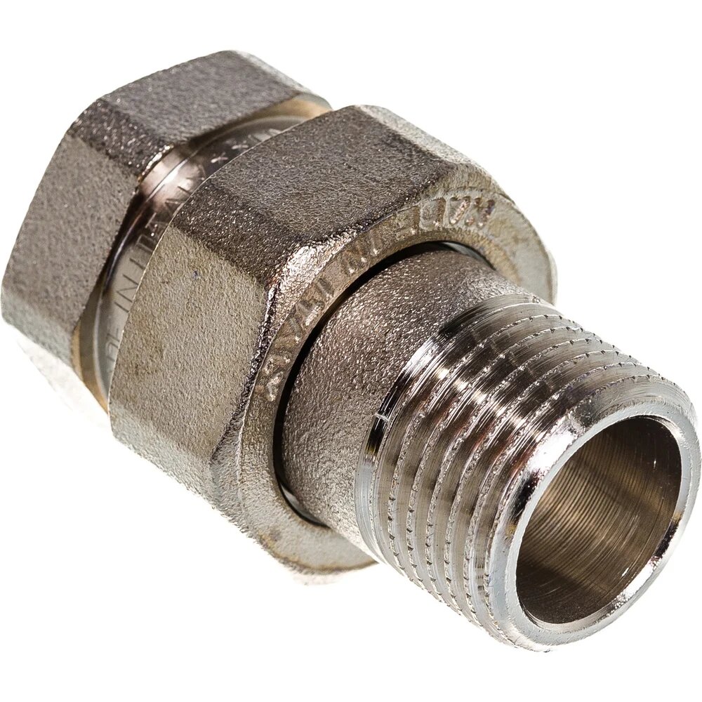Uni-Fitt Разъемное соединение прямое НВ 1/2" с прокладкой O-RING, никелированная латунь 650N2000