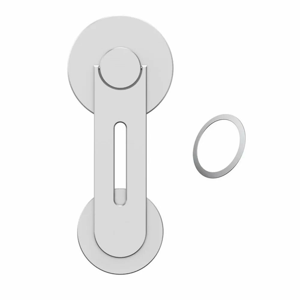 Магнитный автомобильный и настольный держатель для iPhone и MacBook с функцией MagSafe, алюминиевый, серебристый