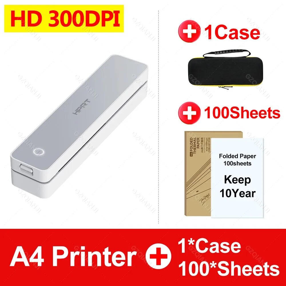 Портативный термопринтер GZQIANJI A4 300DPI 1Case 100pcs