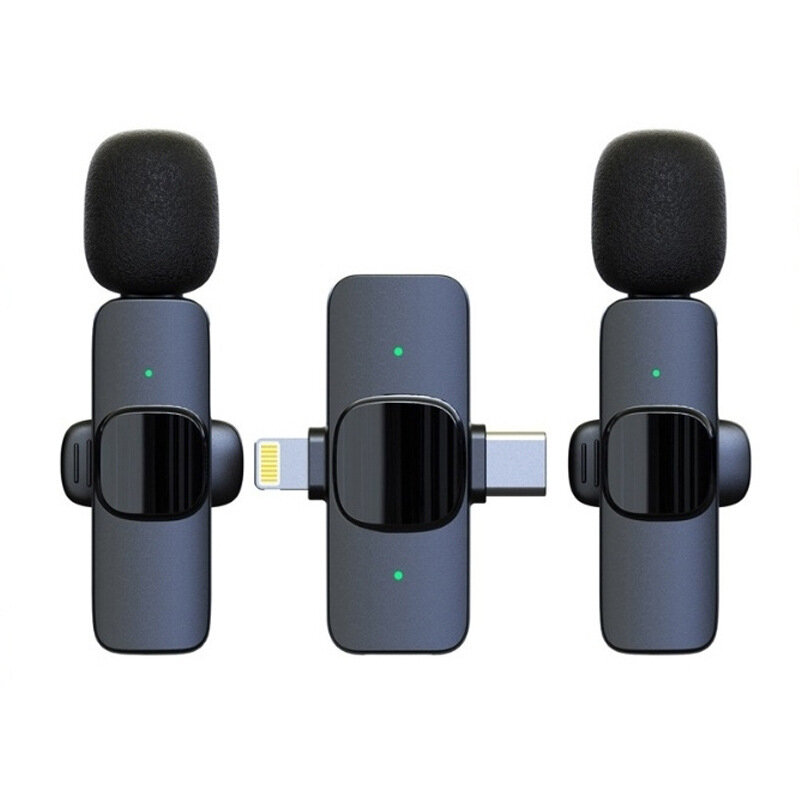 [2026] Беспроводной петличный микрофон K1 2-в-1 для прямых трансляций, съемки коротких видео, шумоподавления и беспроводной мини-записи.