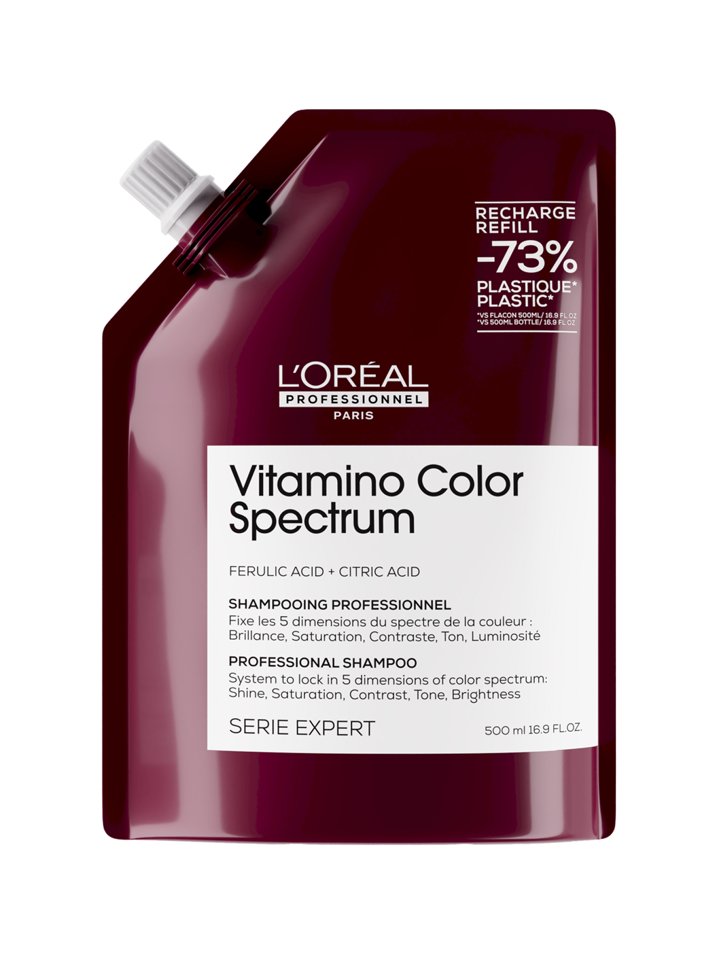 Сменный блок безсульфатного шампуня для окрашенных волос Vitamino Color Spectrum, 500 мл
