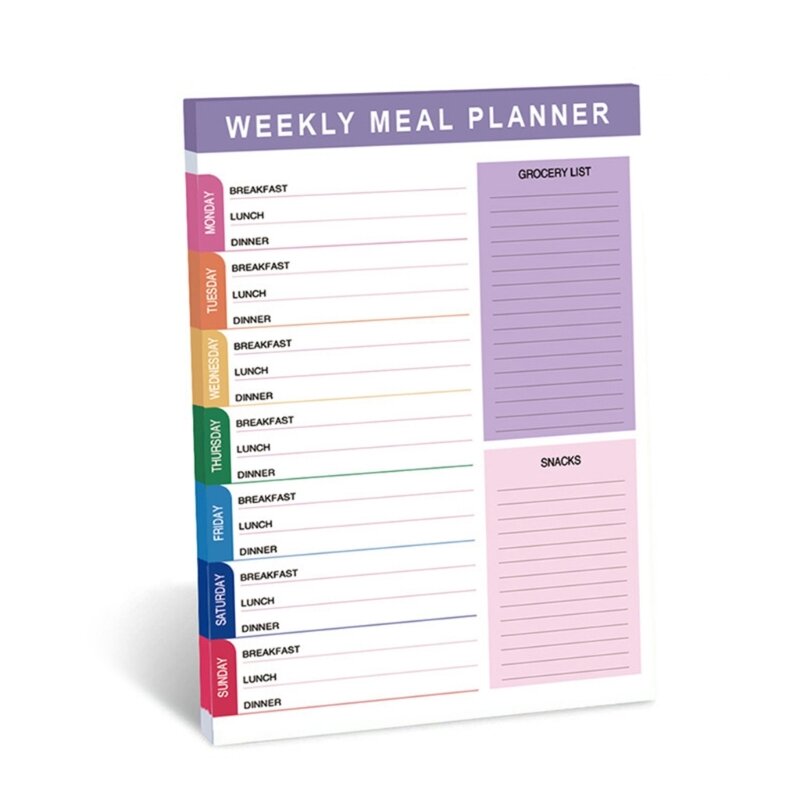 Еженедельное планирование питания Отрывной Блокнот Food Journal С Плотной бумагой Для отслеживания Диеты И Отрывной Блокнот для достижения Ежемесячных целей