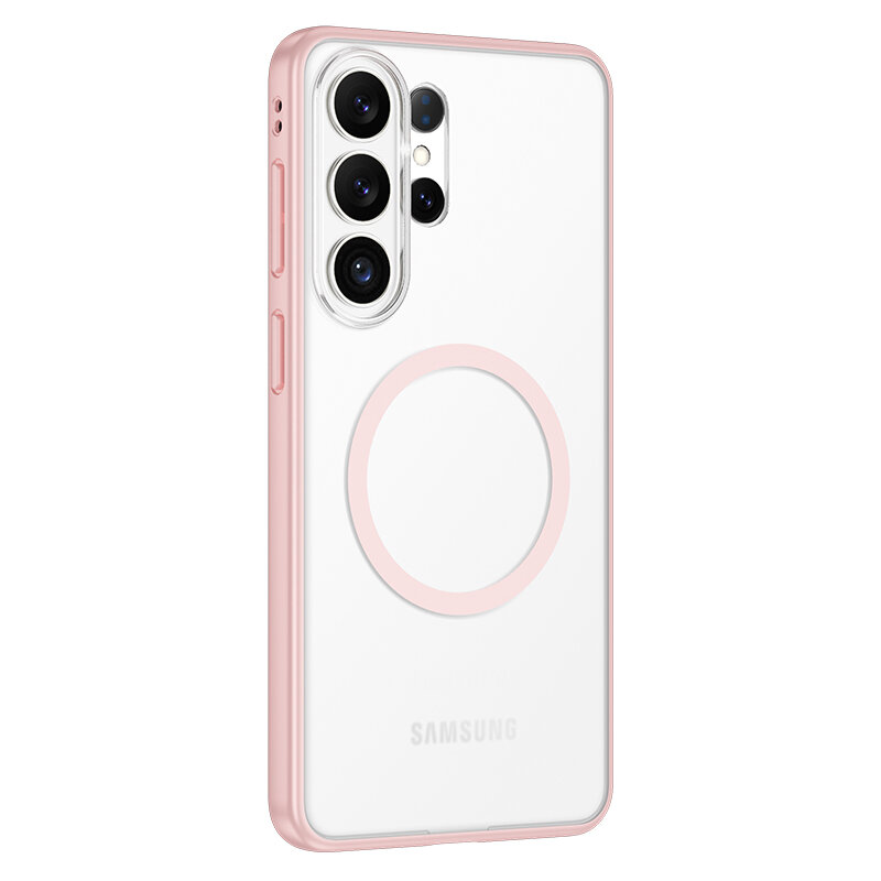 Чехол Для Samsung Galaxy S26 Ultra / Самсунг Галакси S26 Ультра, soft touch, чехол-кардиомонитор, поликарбонат (PC), защита камеры, ударопрочный, усиленные углы, Samsung, Samsung Galaxy S26 Ultra, pink,