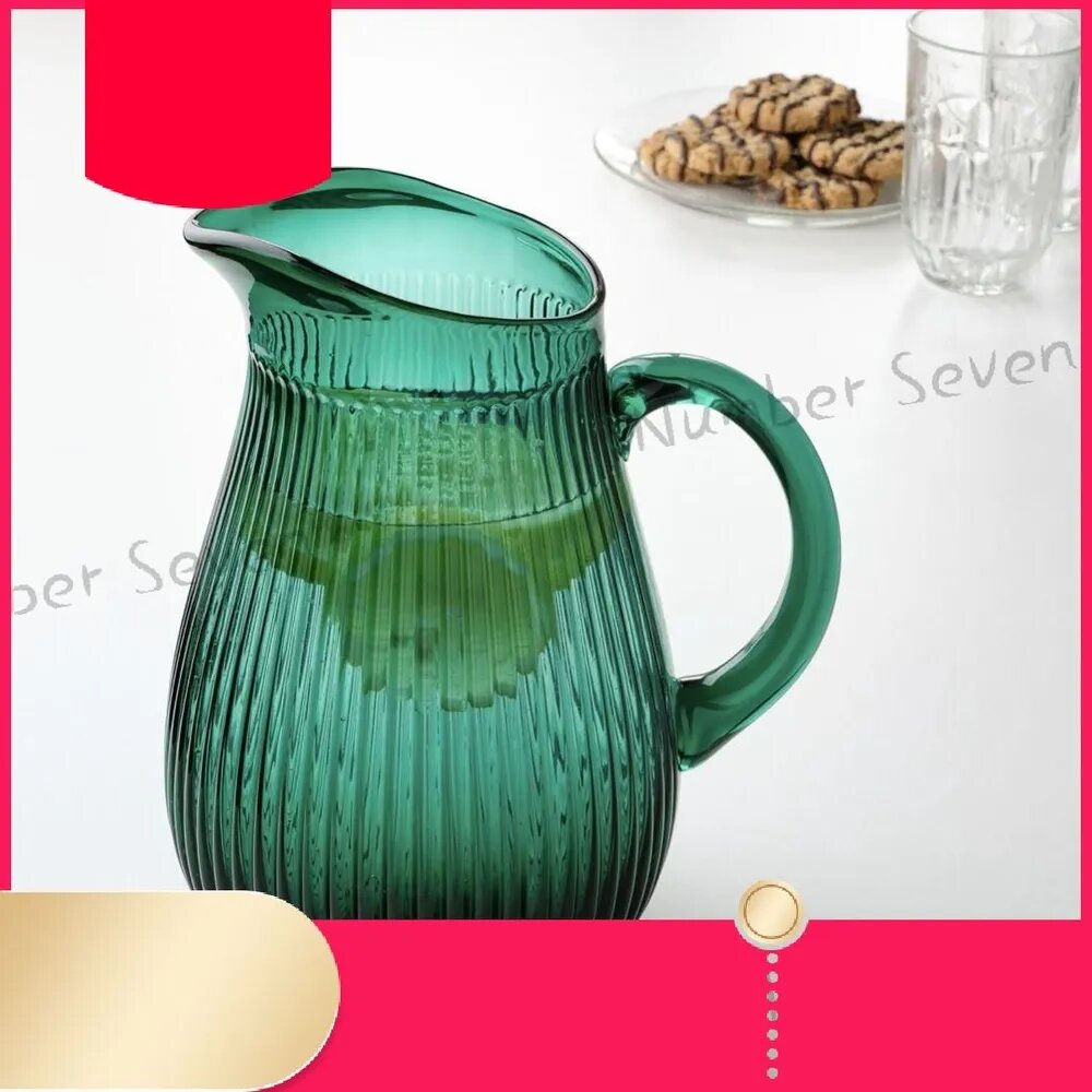IKEA Зеленый стеклянный кувшин для воды/сока 2 л для сервировки стола