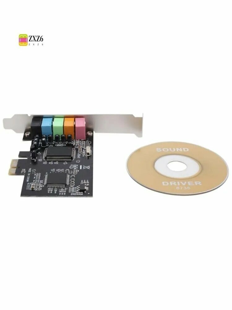 (I C Q X) Внутренняя звуковая карта 5.1 совместим с 10 низкопрофильным кронштейном, 3D Stereo PCI-E, чип CMI8738 32/64 Bit PCI