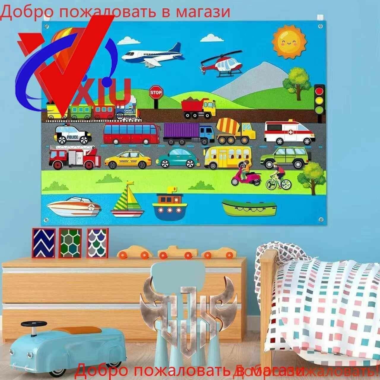 Развивающие игрушки Транспорт, сортер из фетра