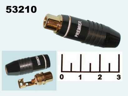 Разъем RCA гнездо на кабель gold Premier белый (1-225G)