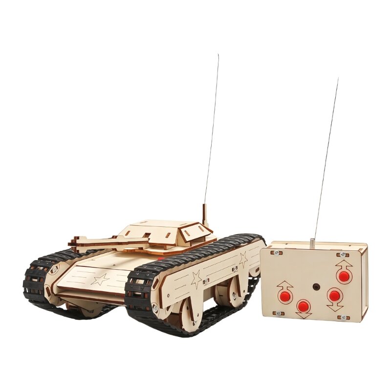 Деревянные Комплекты Для Сборки Танков С Дистанционным Управлением Игрушечный Строительный Блок Образовательный STEM Science Project Игрушка Для Обучения Детей