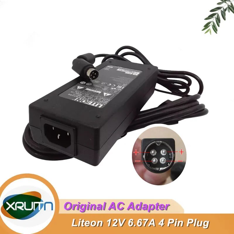 Оригинальный блок питания переменного/постоянного тока LiteOn, PA-1081-01, PA-1081-01, 12 В постоянного тока 6,67 А, 4-контактная вилка, оригинал