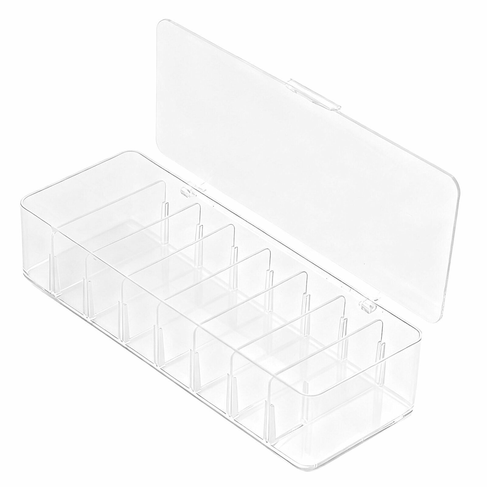 Настольный органайзер для кабелей передачи данных, прозрачный, для зарядки, чехол для электронных аксессуаров, 8 ячеек, базовый.