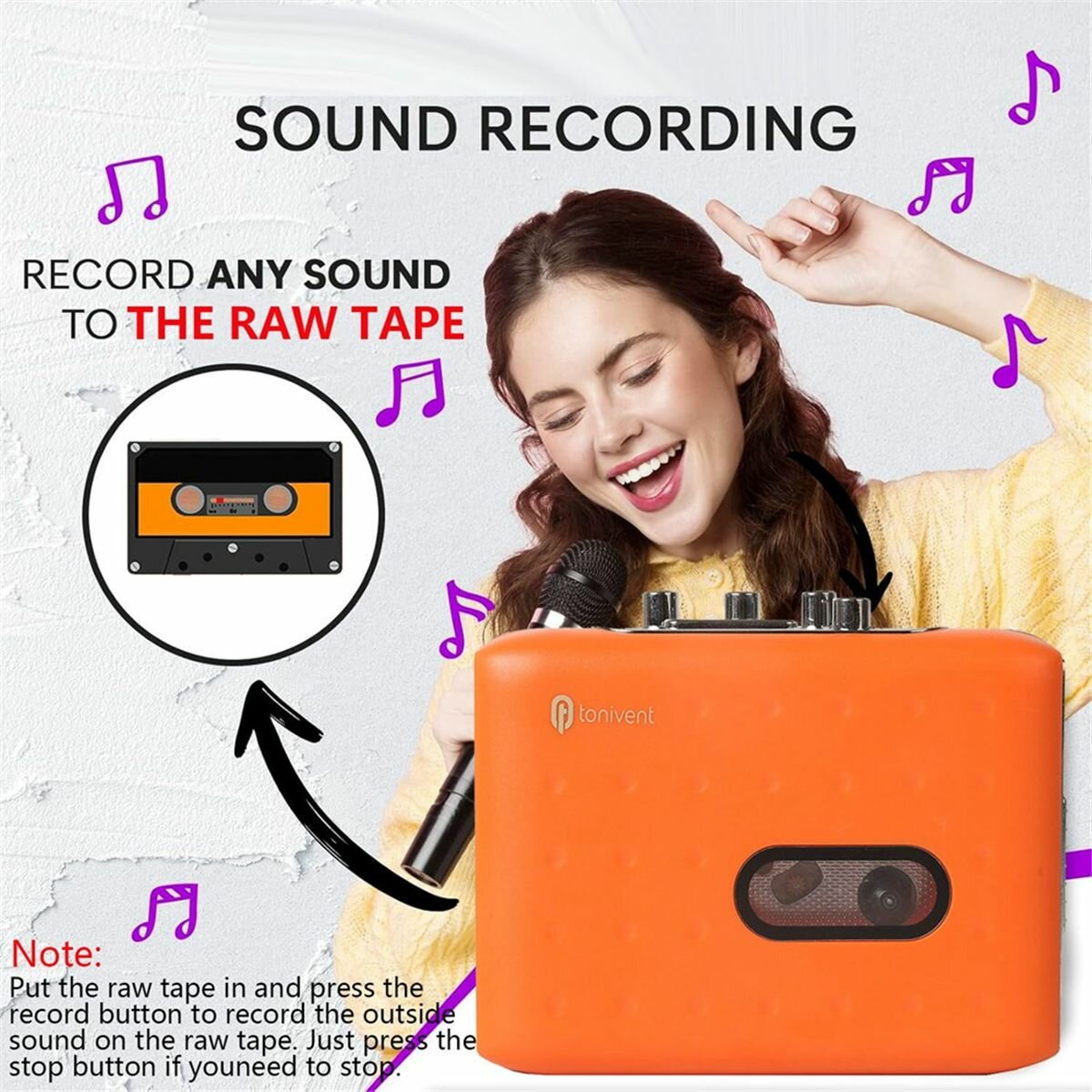 Портативный Кассетный проигрыватель с Наушниками A