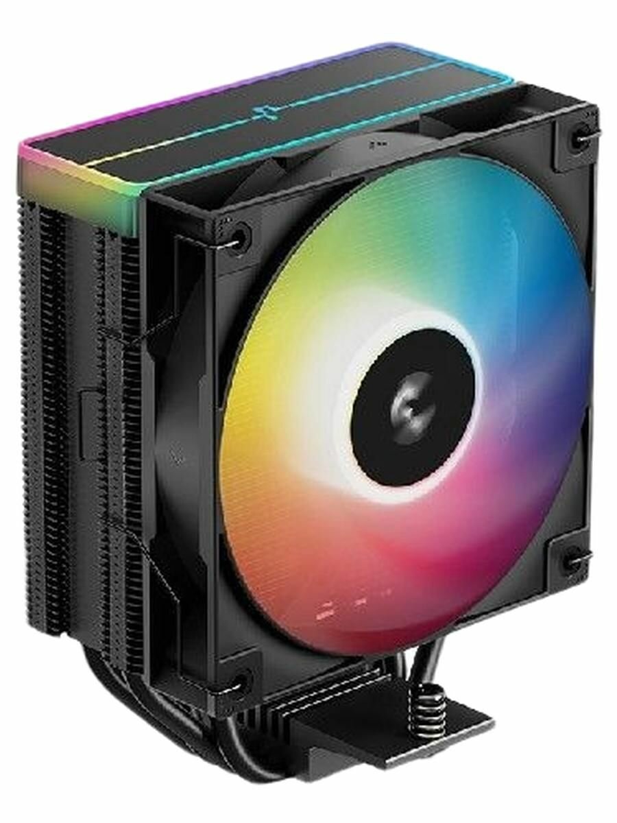 Кулер для процессора DEEPCOOL AG400 BK ARGB V2 LGA1851/1700/1200/115X/AM5/AM4 (TDP 220W, PWM, ARGB Fan 120mm, 4 тепл. трубки, черный)