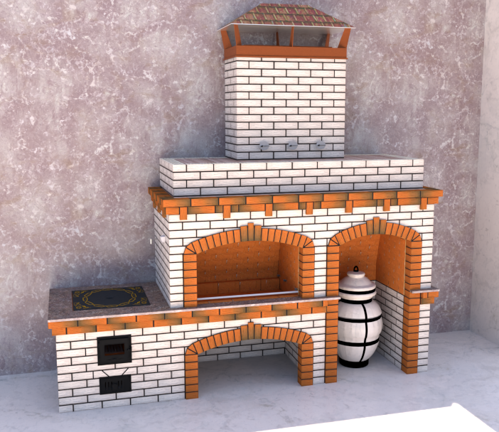 Проект барбекю с нишей под тандыр Майкопский с Двойным зубом