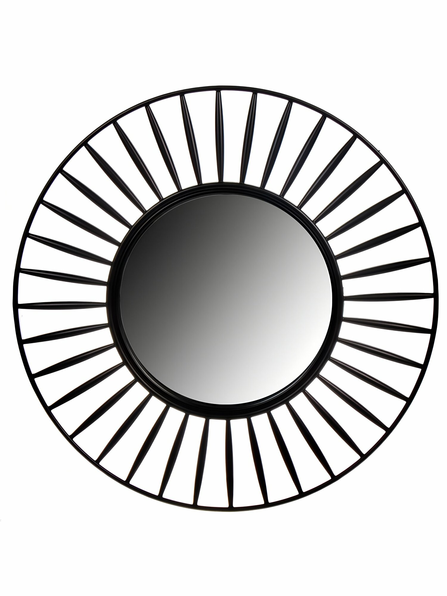 Зеркало настенное круглое 56 см черное из пластика для интерьера дома, модель Y6-10562/A070009, стильный декор для стен.