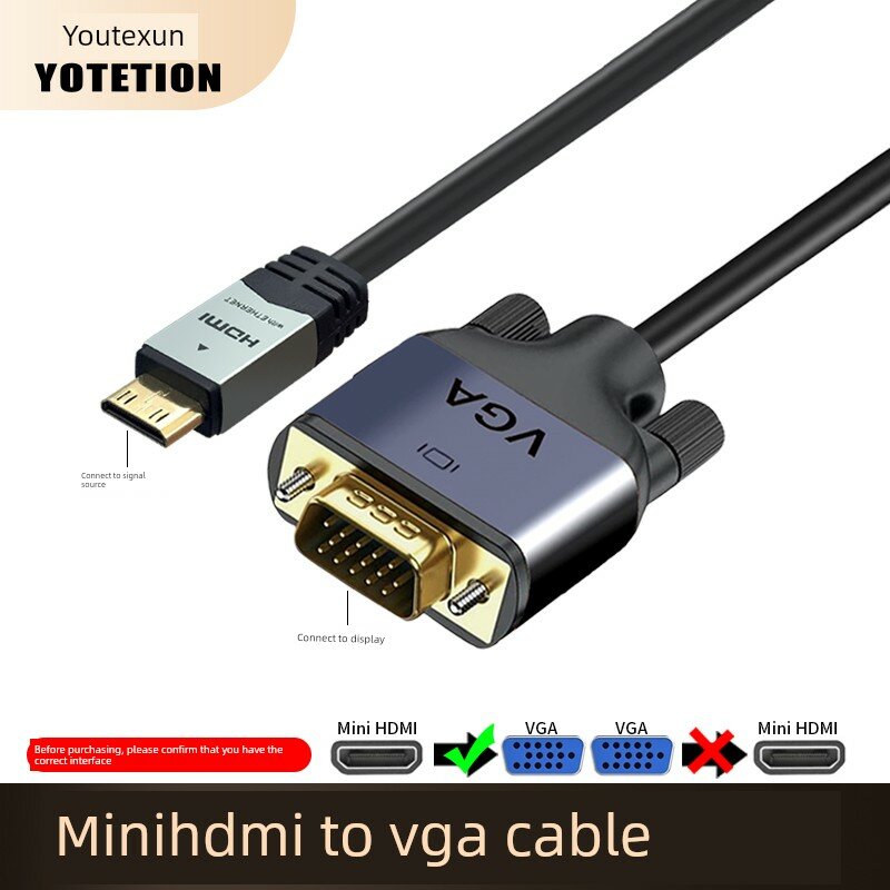 5 м Портативный кабель Mini HDMI к VGA для ноутбука, ПК, монитора и телевизора