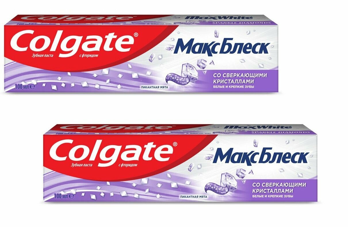 Зубная паста Colgate Макс блеск со сверкающими кристаллами, 100 мл 2шт
