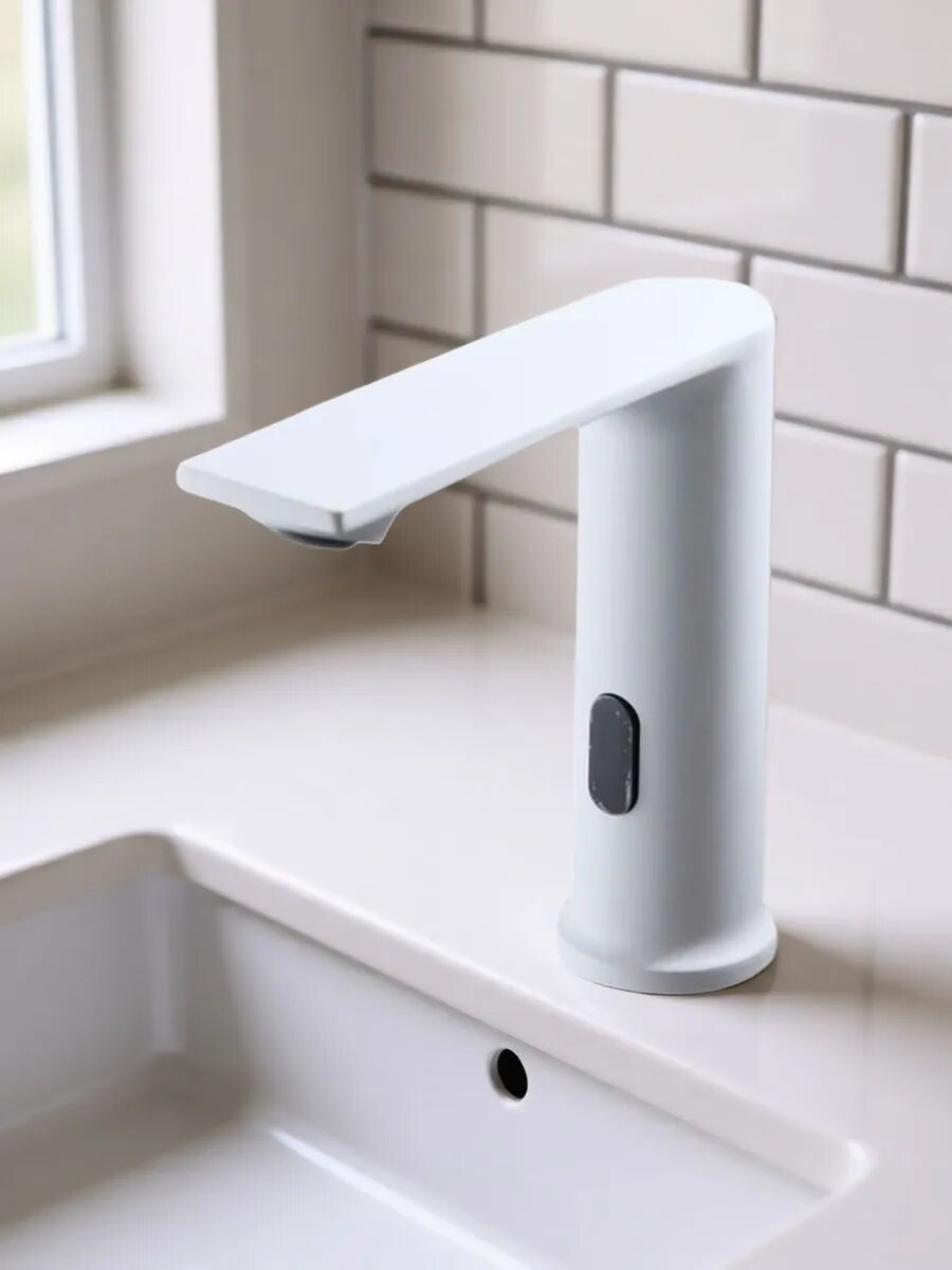 Смеситель сенсорный для умывальника из латуни от бренда Hansen H70004-F белый