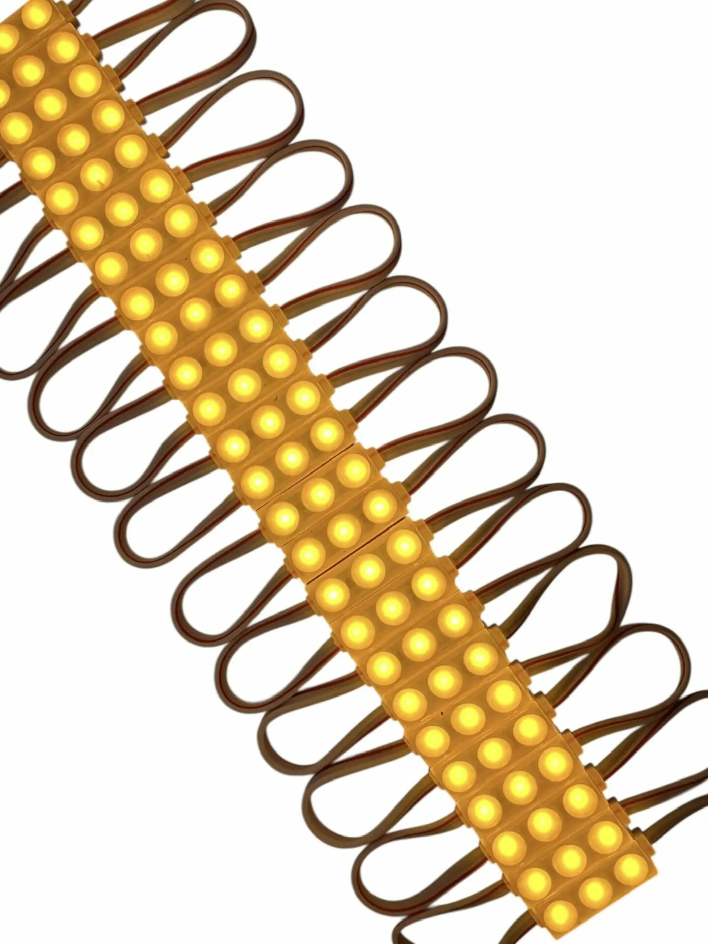 Светодиодный линейный мини модуль 3SMD 12V 0.6W Yellow(желтый) IP65 25 шт