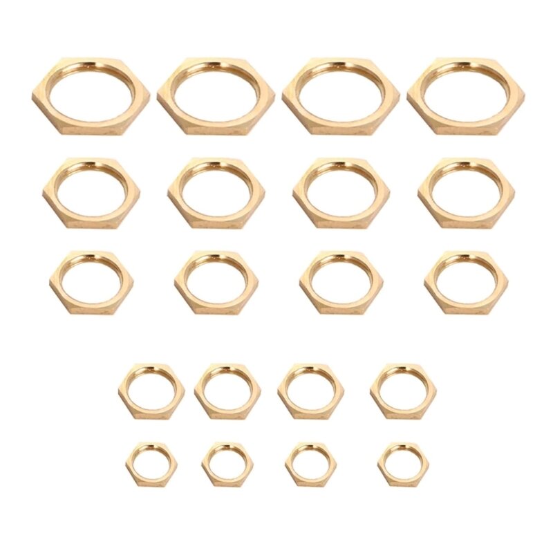 Упаковка из 20 Латунных Шестигранных Гаек для Сантехники Соединение Труб Установка Крана Для Раковины 3/4 1/2 3/8 1/4 1/8 дюйма