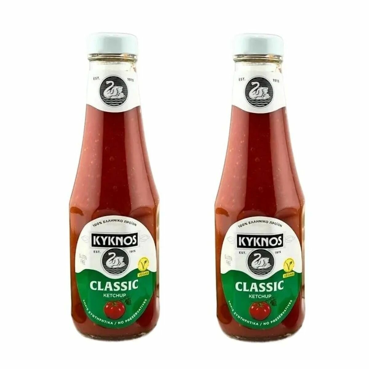 Кетчуп томатный без глютена, KYKNOS, Греция, стеклянная бутылка, 330 г х 2шт