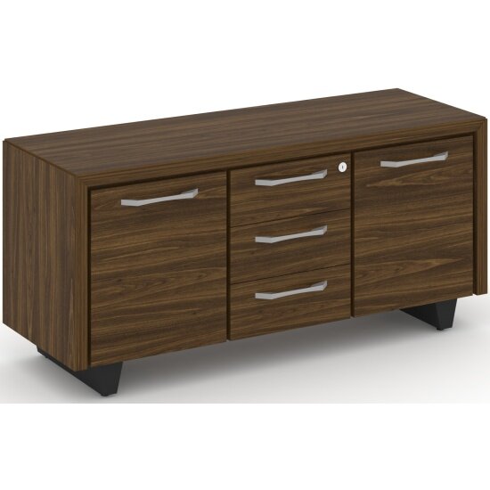 Греденция Riva Corner большая COR.GRB Орех лоренцо/Графит/Графит металл 1296*450*600