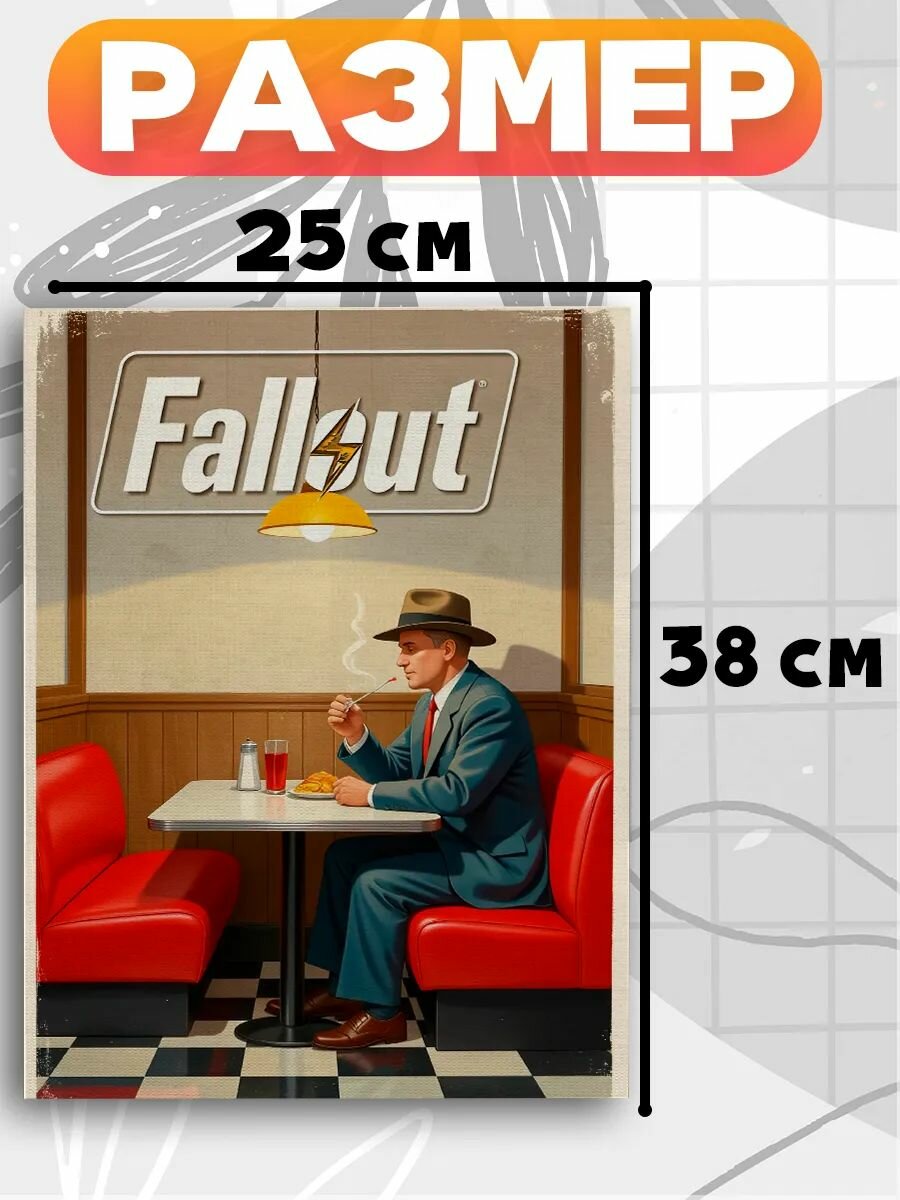 Картина на стену Fallout, на подрамнике, 1шт, 38х25 размер. — фото 1