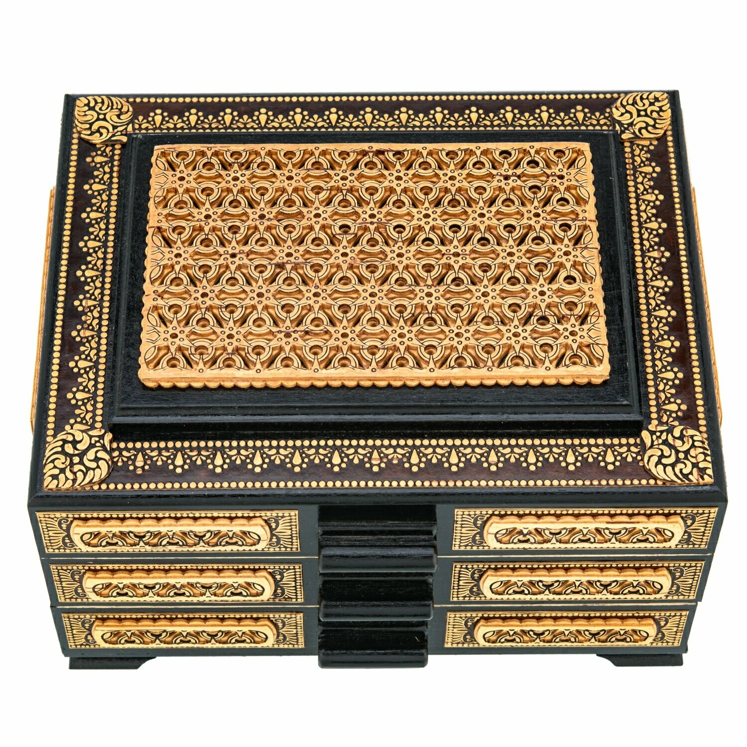 200750 Береста Шкатулка прорезная прямоуг 18*15*11,5 см