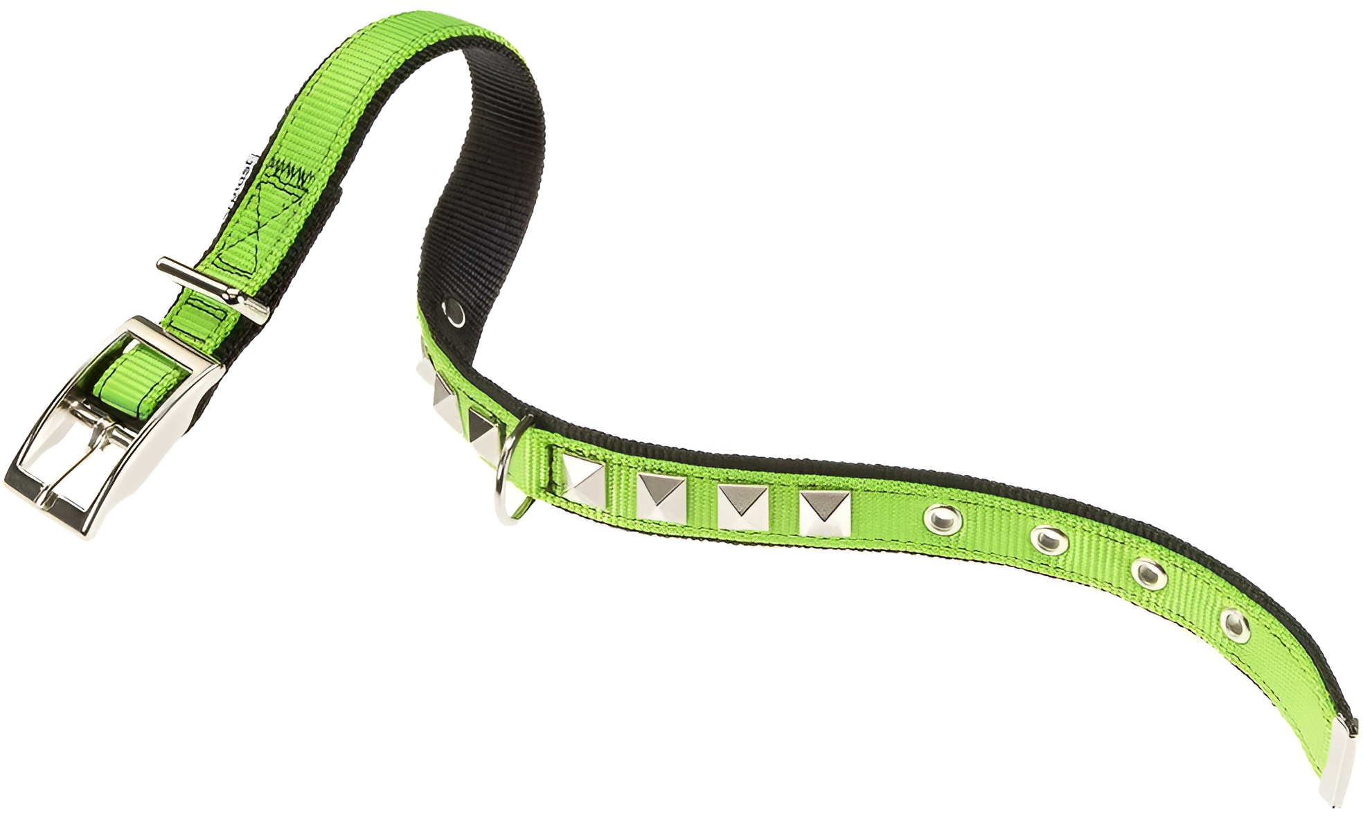 Ferplast ошейник нейлоновый Dual CF15/35 PL 27-35*15 мм, Зелено-черный, регулируемый