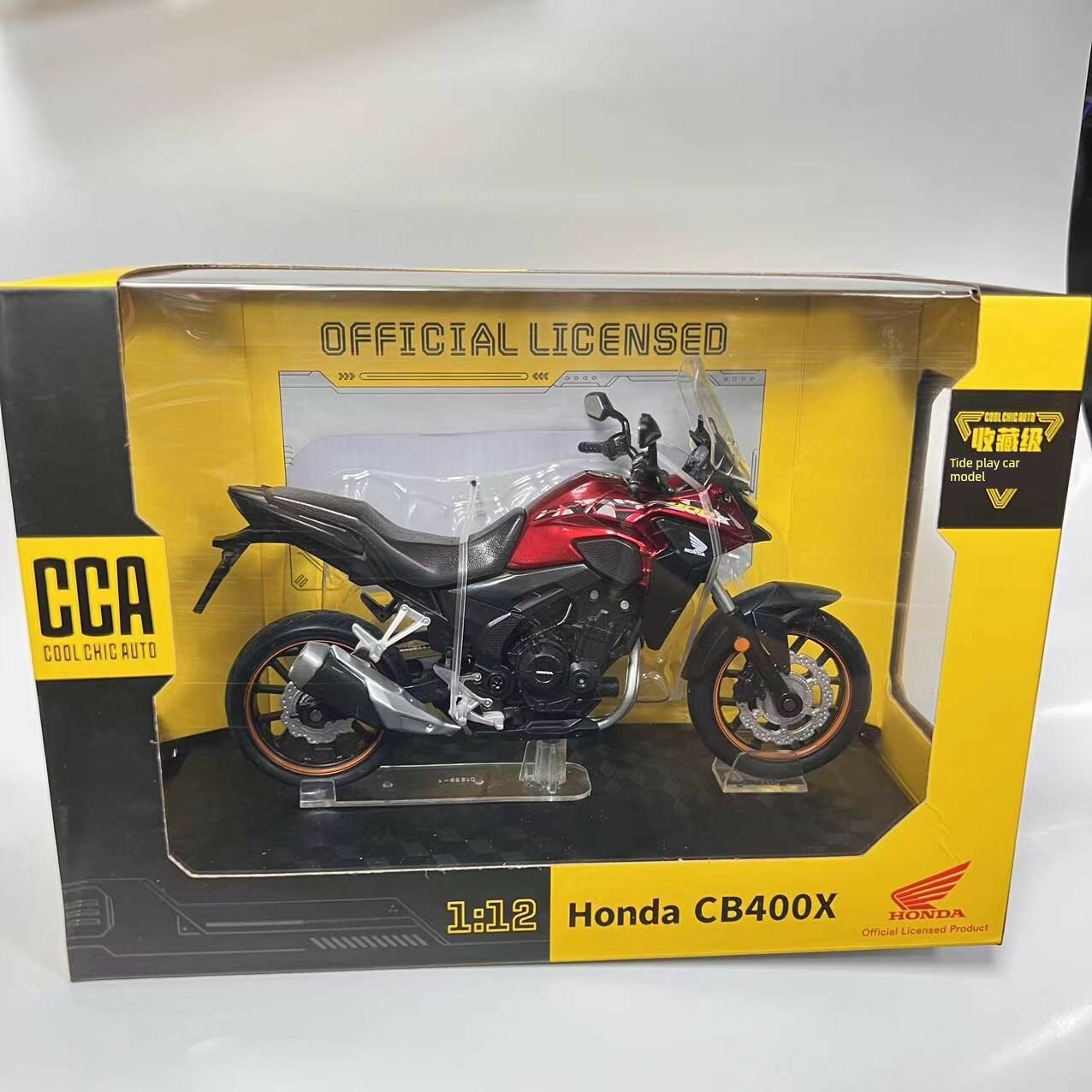 Модель мотоцикла CCA Honda CB400x из сплава, красный, без звука, коллекционная, подарок для любителей мотоциклов