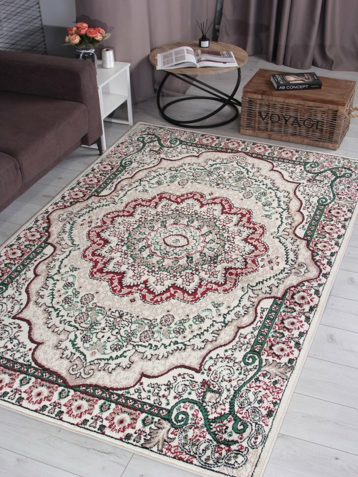 Ковер F670 - CREAM-RED - Прямоугольник - коллекция DARGA (2 х 5 м)