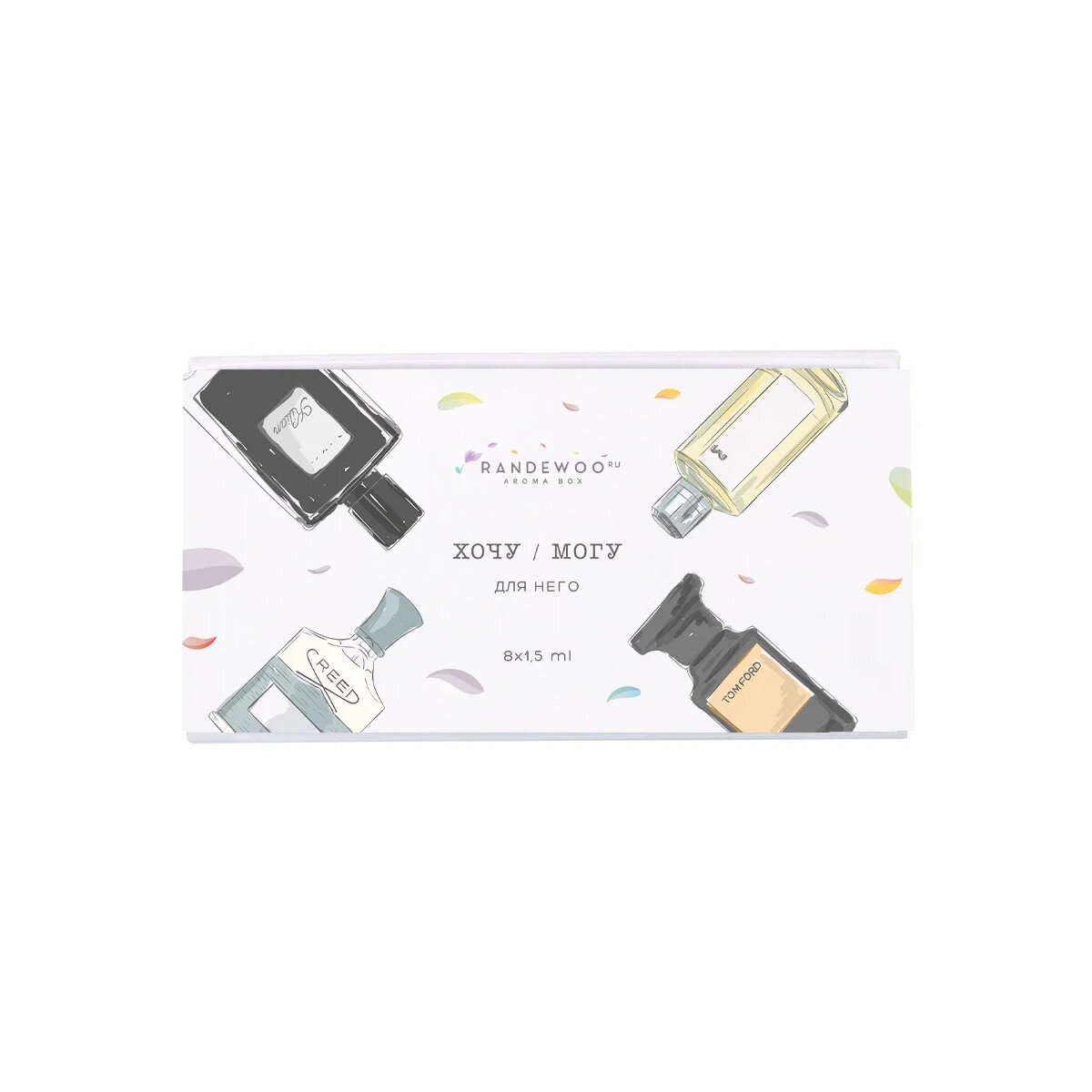 Набор Aroma Box "Хочу/могу для него", мужская парфюмерная вода, 8 мини-флаконов по 1,5мл