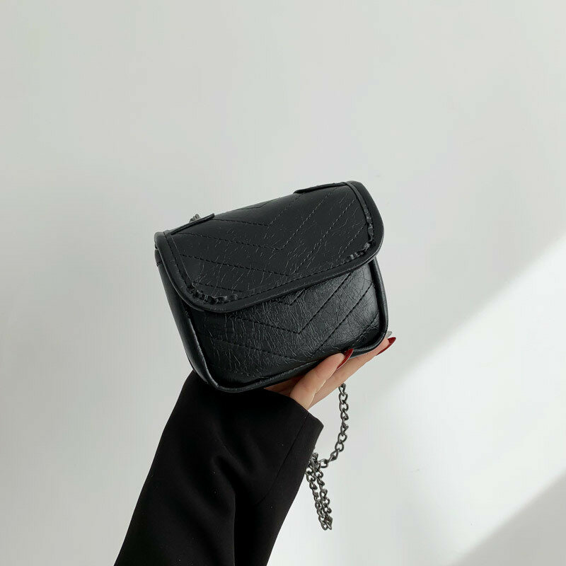 Стильная женская сумка через плечо с полосатой вышивкой, ультралегкая, черная